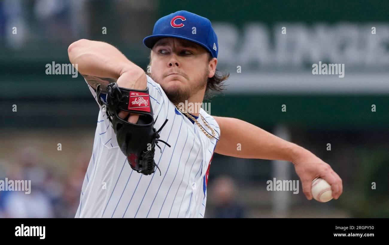 Chicago Cubs starting pitcher Justin Steele throws against the Atlanta ...