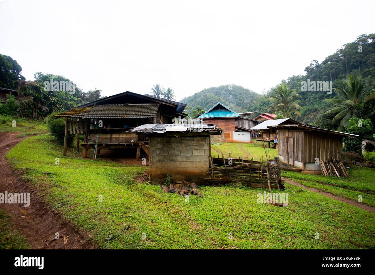 Indigenous High hill tribe village in the mountains of Chiang Rai ...