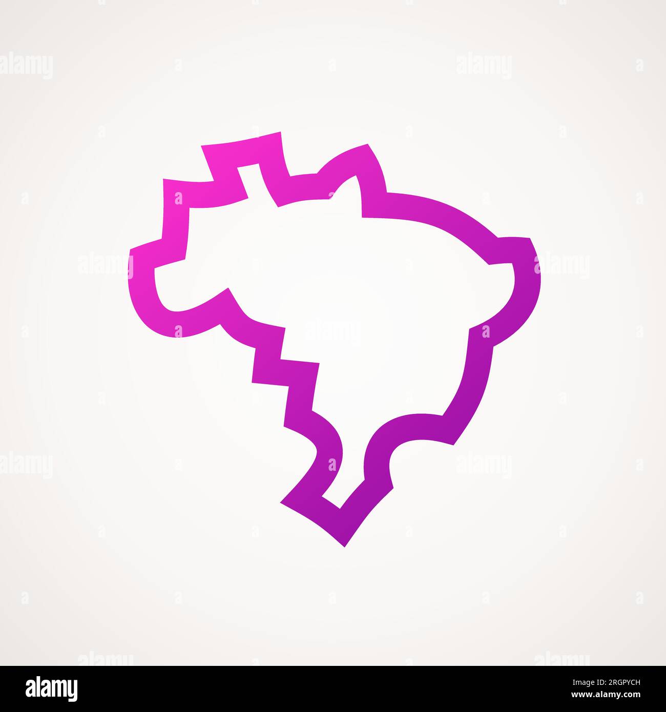 Simplified stylized outline map of Brazil Stock Vector Image & Art - Alamy
