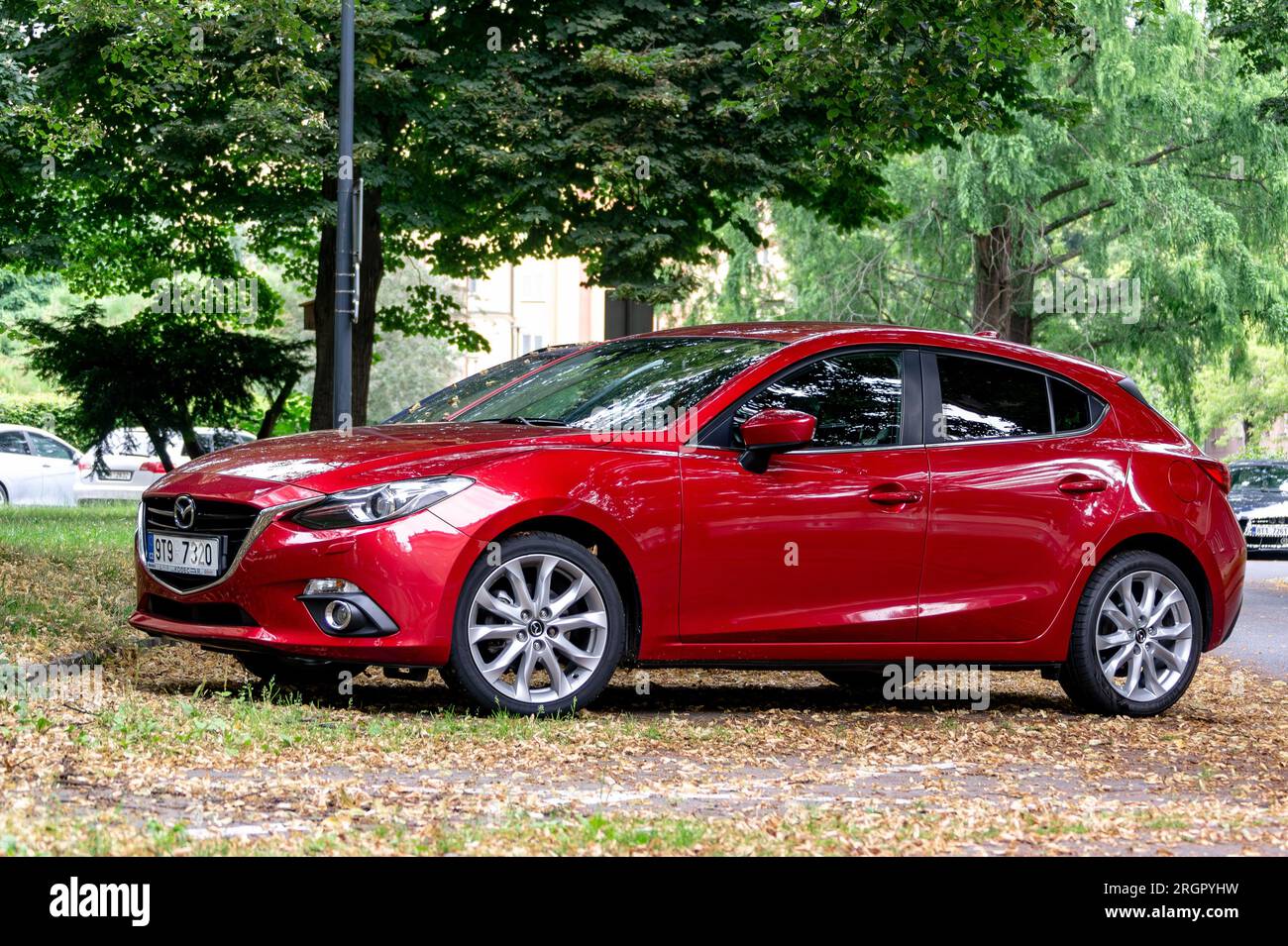 OSTRAVA, CZECH REPUBLIC - JULY 13, 2023: Mazda 3 (BM, BN, 3rd ...