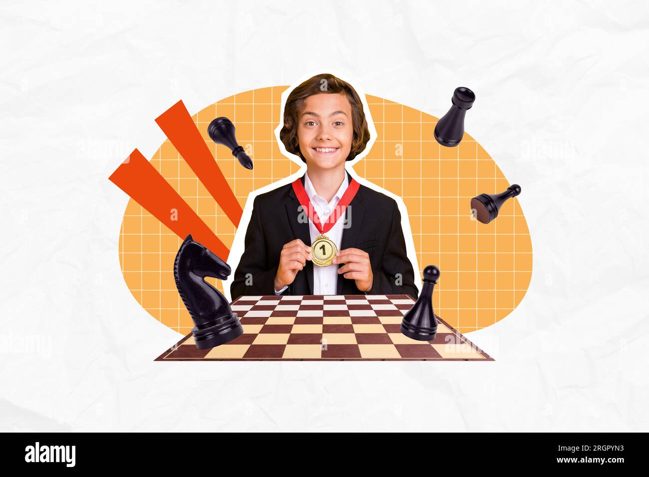 Composite collage of funny young schoolboy wearing uniform celebrate ...