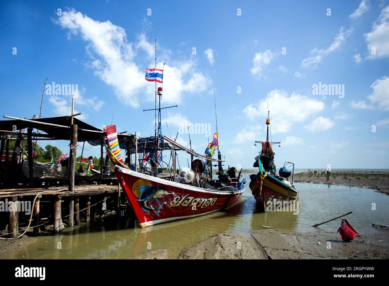 Fishing boats in Sichon province in southern Thailand Stock Photo - Alamy