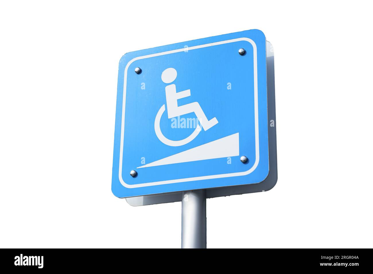 Wheelchair ramp sign. Sign that the place is equipped with a ramp for ...