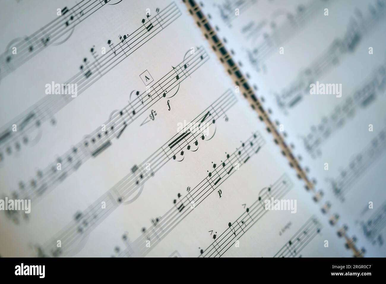 Narrow depth of field photo of a music sheet Stock Photo - Alamy