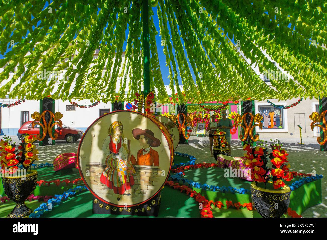 Ruas Floridas Flowered Streets festival with colourful paper flowers in ...