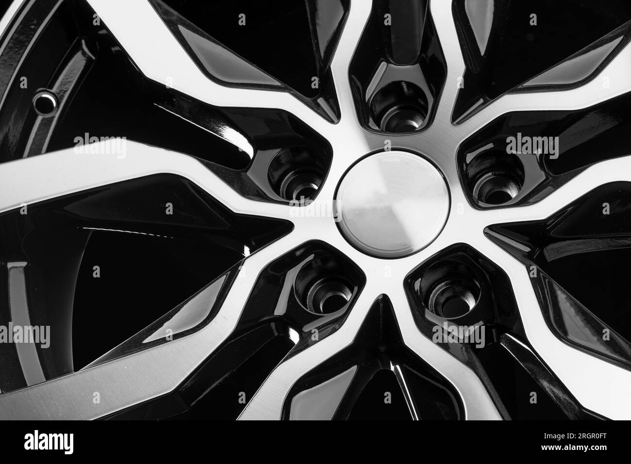 Details of a beautiful aluminum disk close-up on a black background ...