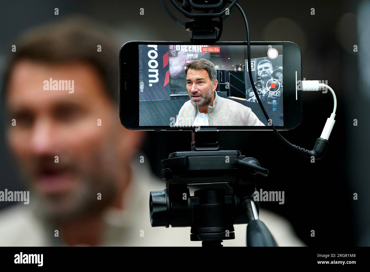 Matchroom Sport chairman and boxing promoter Eddie Hearn is filmed as ...