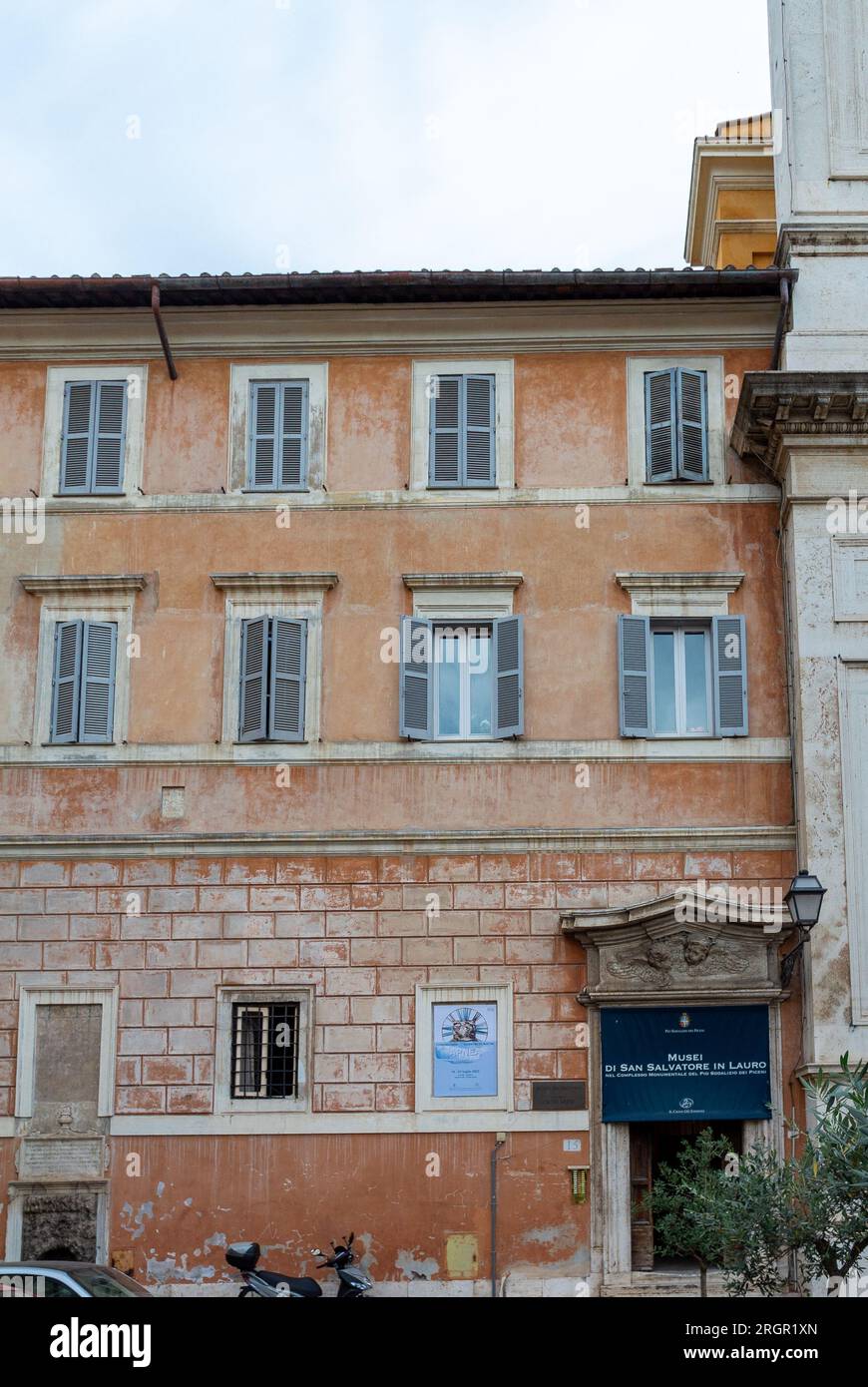 Rome, Lazio, Italy, The facade of Musei di san salvatore in lauro is a ...
