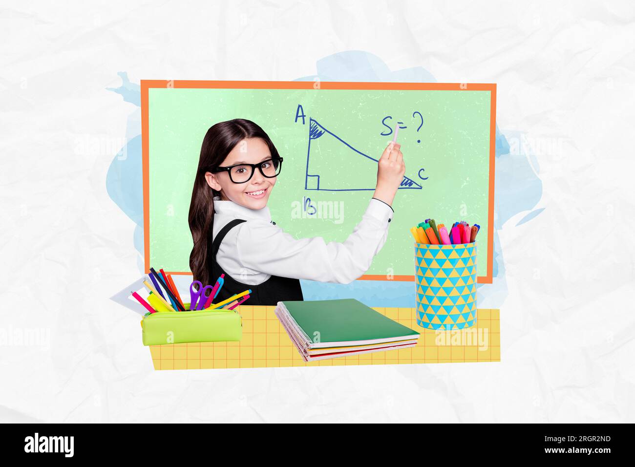 Collage advertisement school courses education small girl nerd academic ...