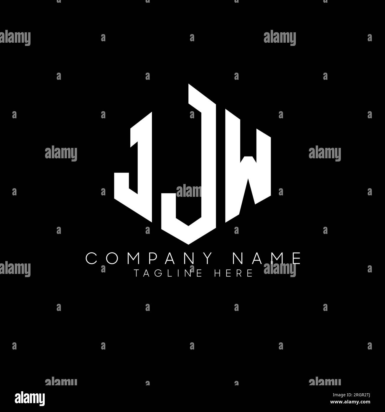 JJW letter logo design with polygon shape. JJW polygon and cube shape ...