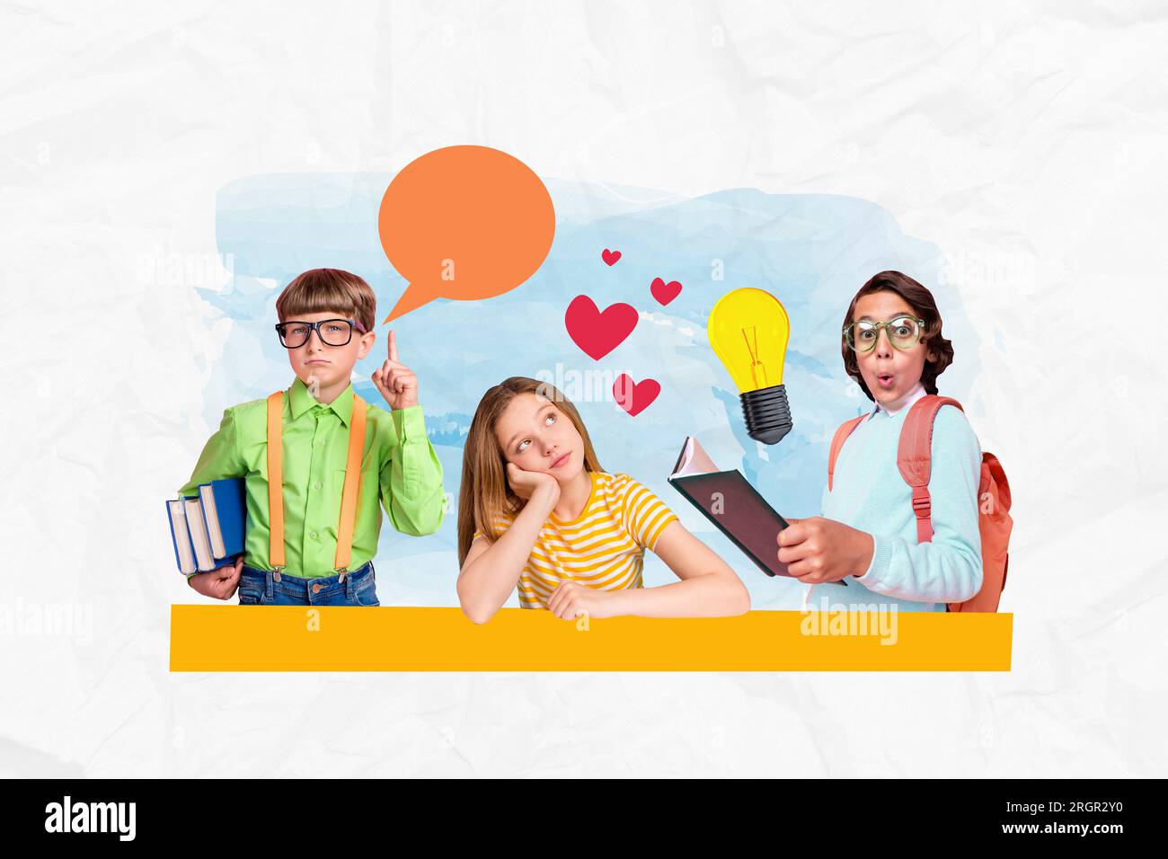 Collage of two schoolboys friends nerds read literature books idea how ...