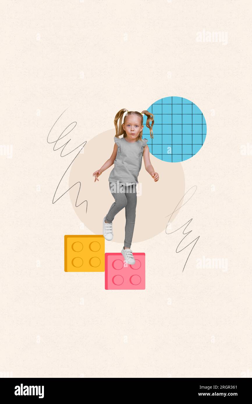 Composite design collage template advertisement lego game toys playing ...