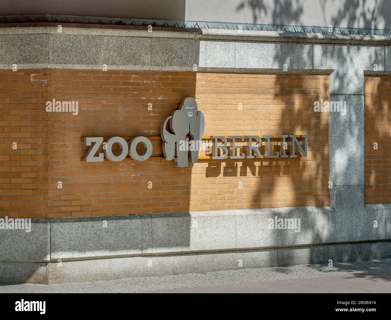 Zoo Berlin logo sign on the exterior wall of the building. The business ...