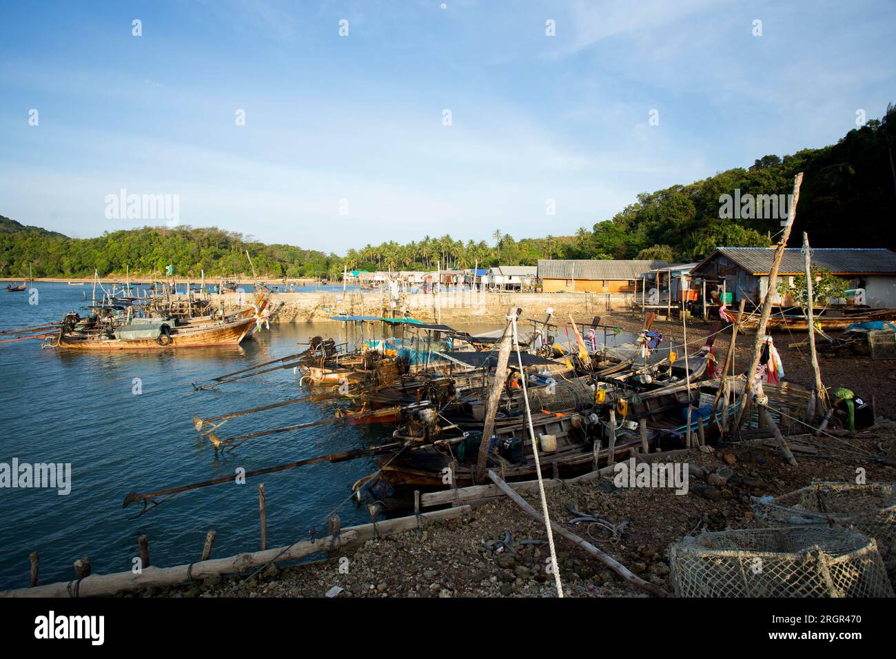 View of the fishing village of Ko Yao Island in the South of Thailand ...