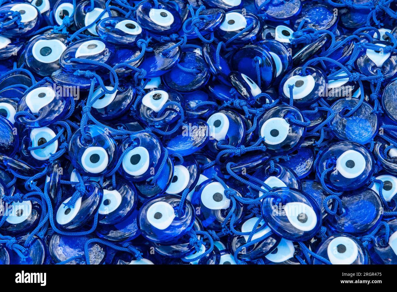 Nazar ornaments ( eye-shaped amulets) used to protect against the evil ...