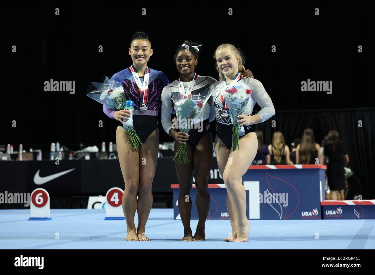 August 5, 2023: The all-around winners at the U.S. Classic senior women ...