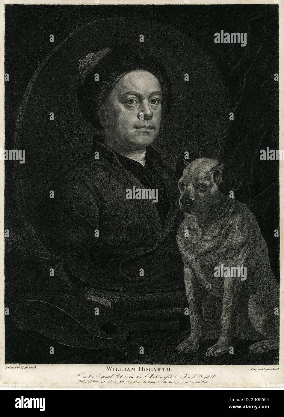 The Painter and His Pug 1795 by William Hogarth Stock Photo - Alamy