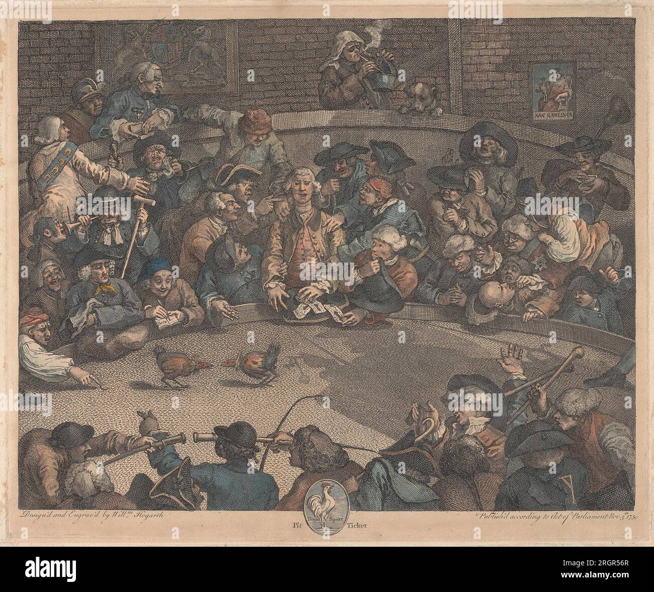 Royal Sport, Pit Ticket 1759 by William Hogarth Stock Photo - Alamy
