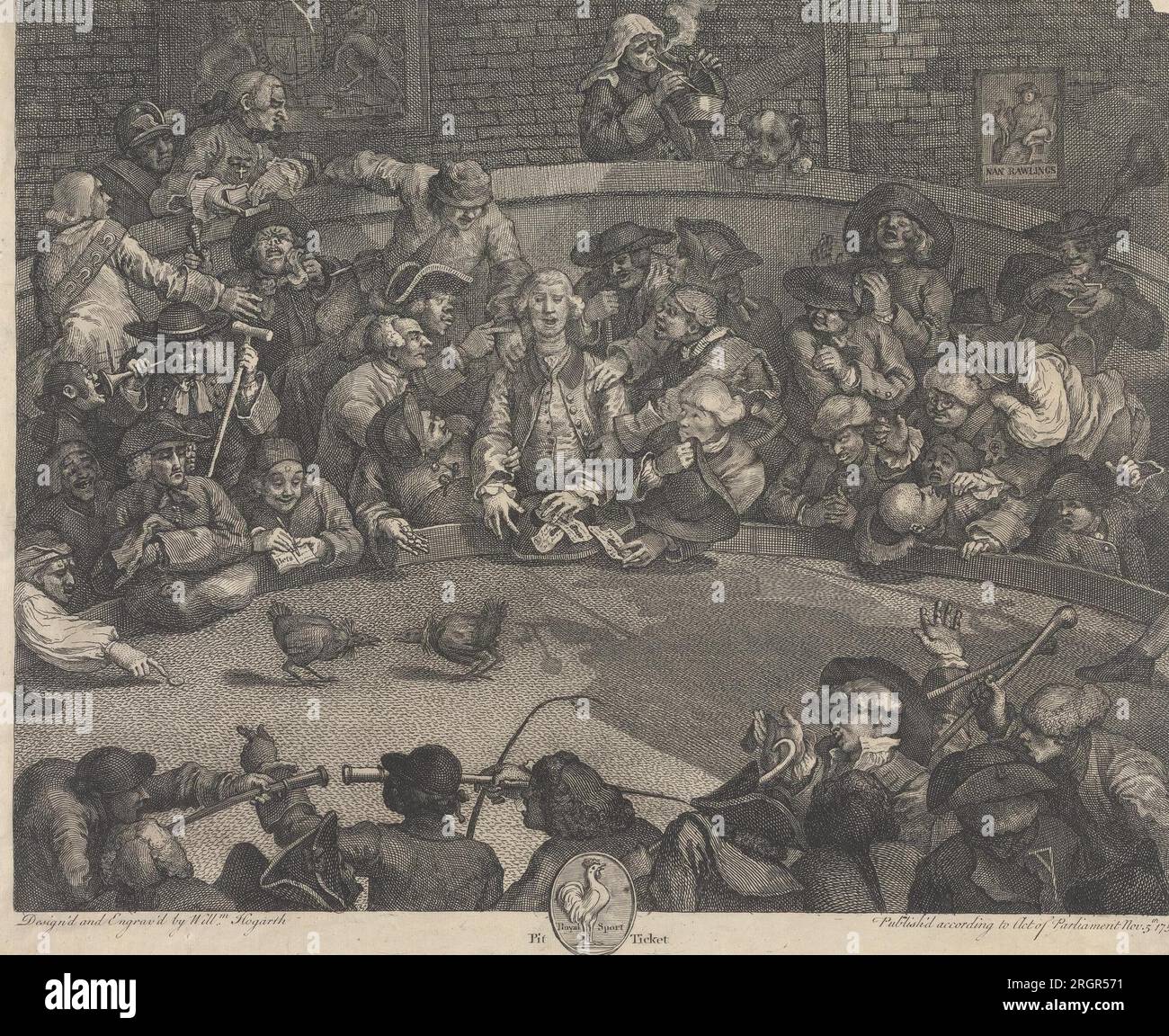 Pit Ticket 1759 by William Hogarth Stock Photo - Alamy