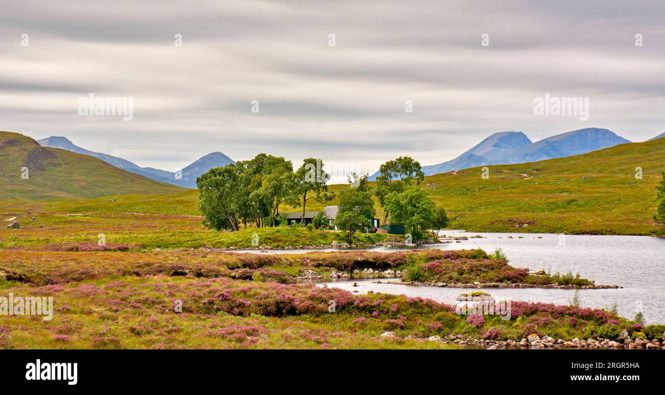 Loch Ossian Corrour Scotland looking across the Loch to the Youth ...
