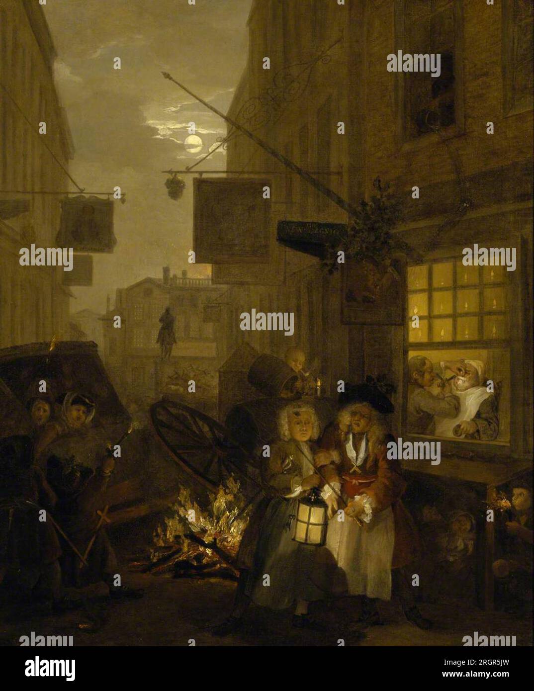 The Four Times of Day: Night 1736 by William Hogarth Stock Photo - Alamy