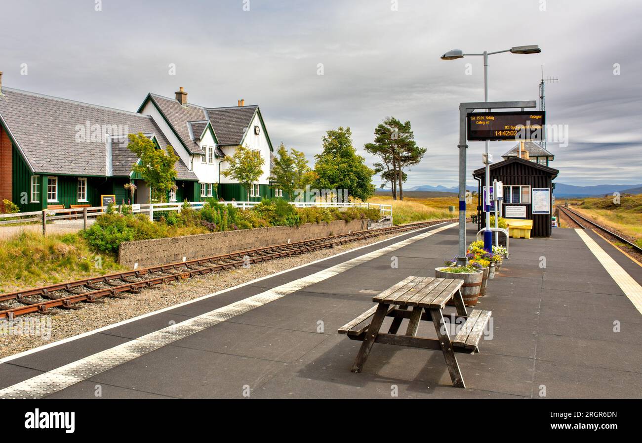 ScotRail Station Corrour Scotland the station and Cafe buildings and ...