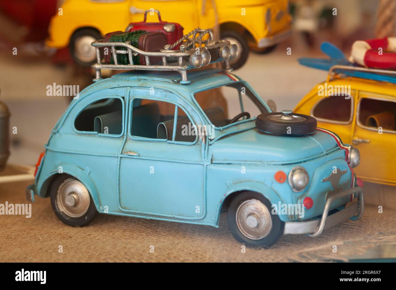 Old Italian Fiat 500 Cinquecento Cars Toys Souvenir Stock Photo - Alamy
