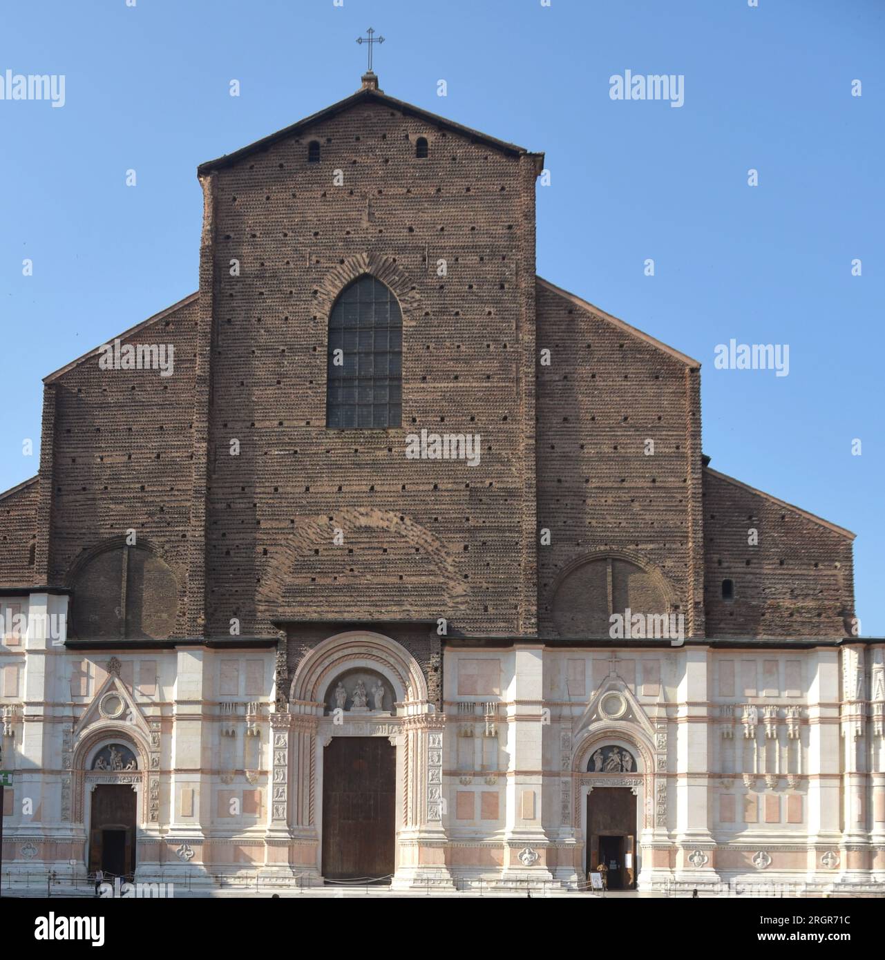 The basilica of San Petronio is the largest in Bologna on Piazza ...