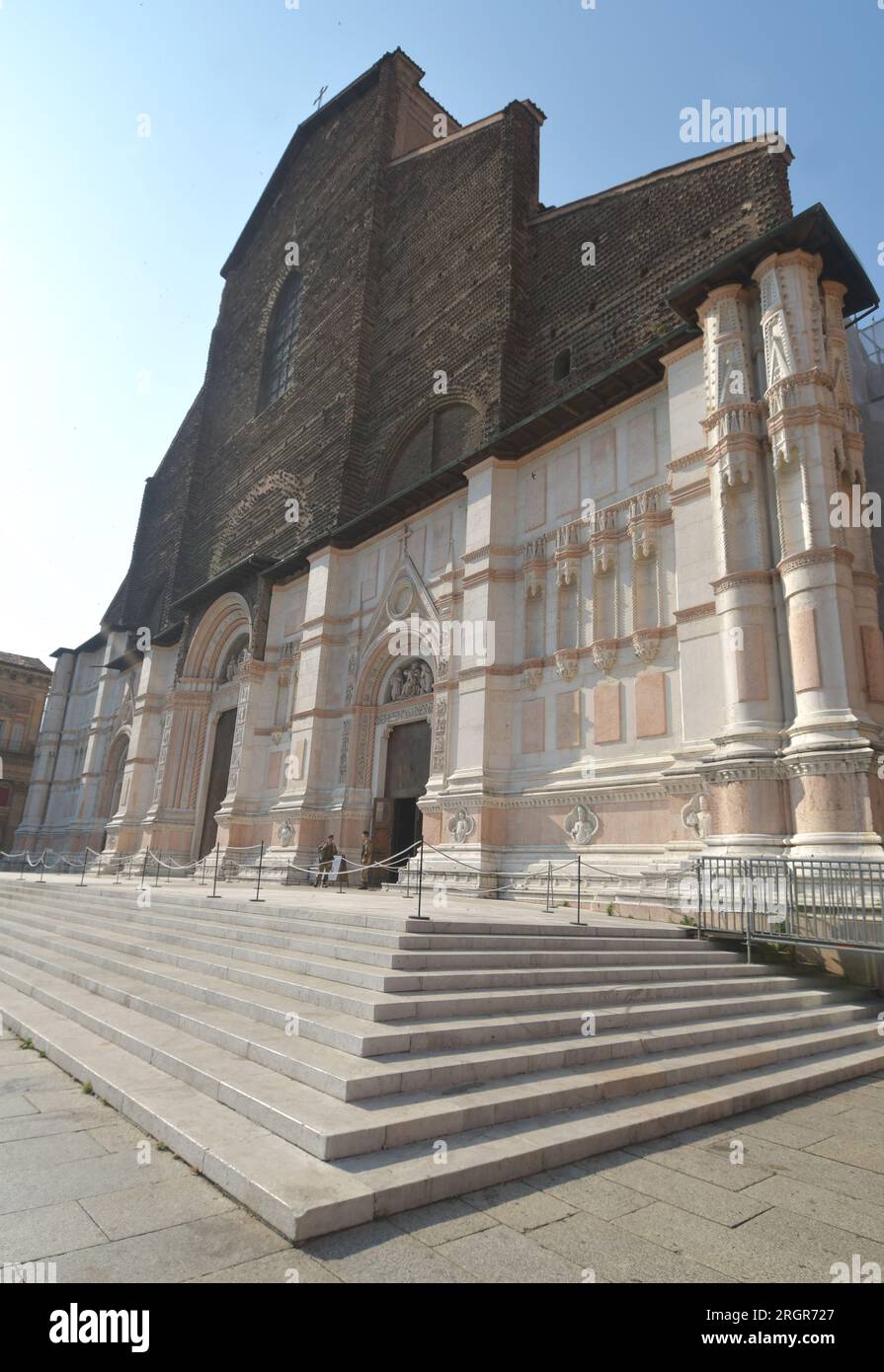The basilica of San Petronio is the largest in Bologna on Piazza ...