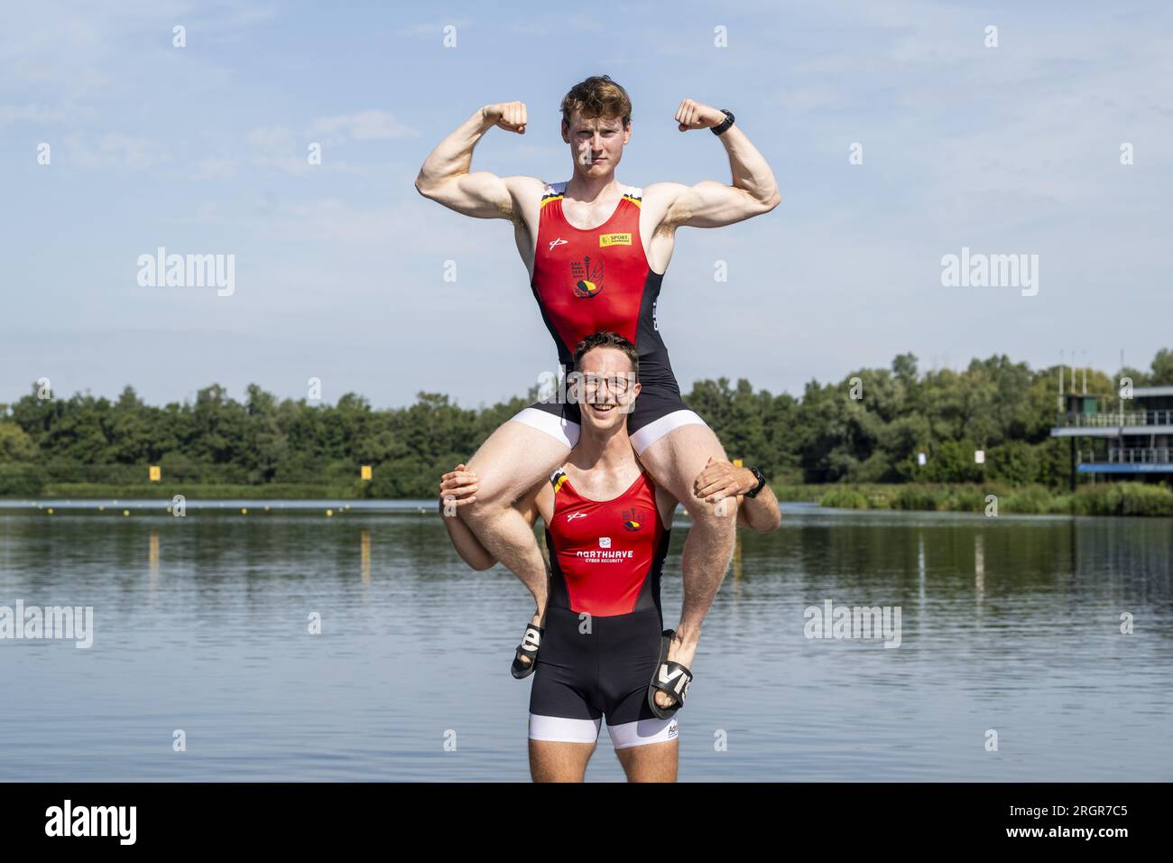 Willebroek, Belgium. 11th Aug, 2023. Belgian Shark rower Tibo Vyvey and ...