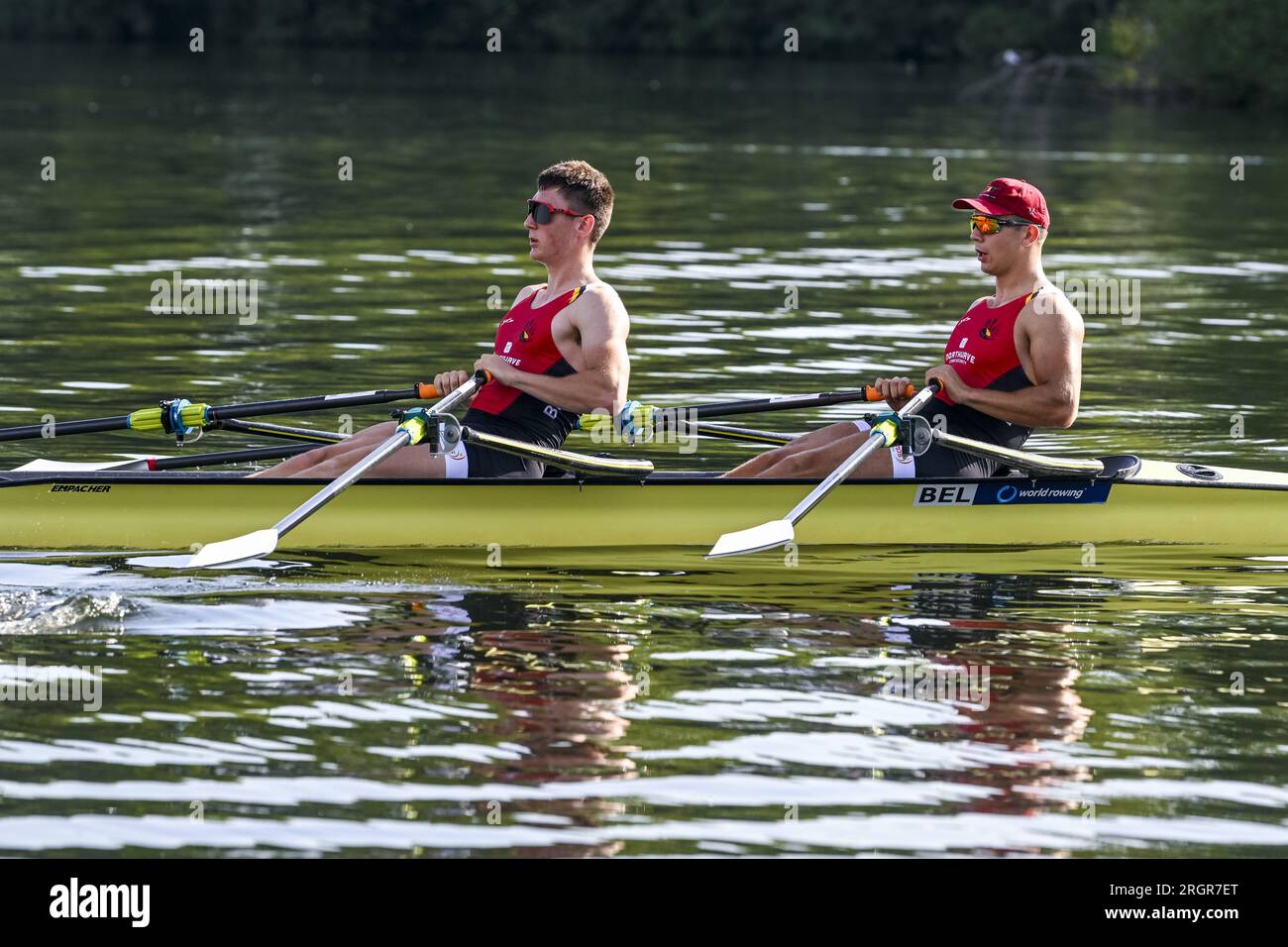 Willebroek, Belgium. 11th Aug, 2023. U23 Belgian Shark rower Aaron ...