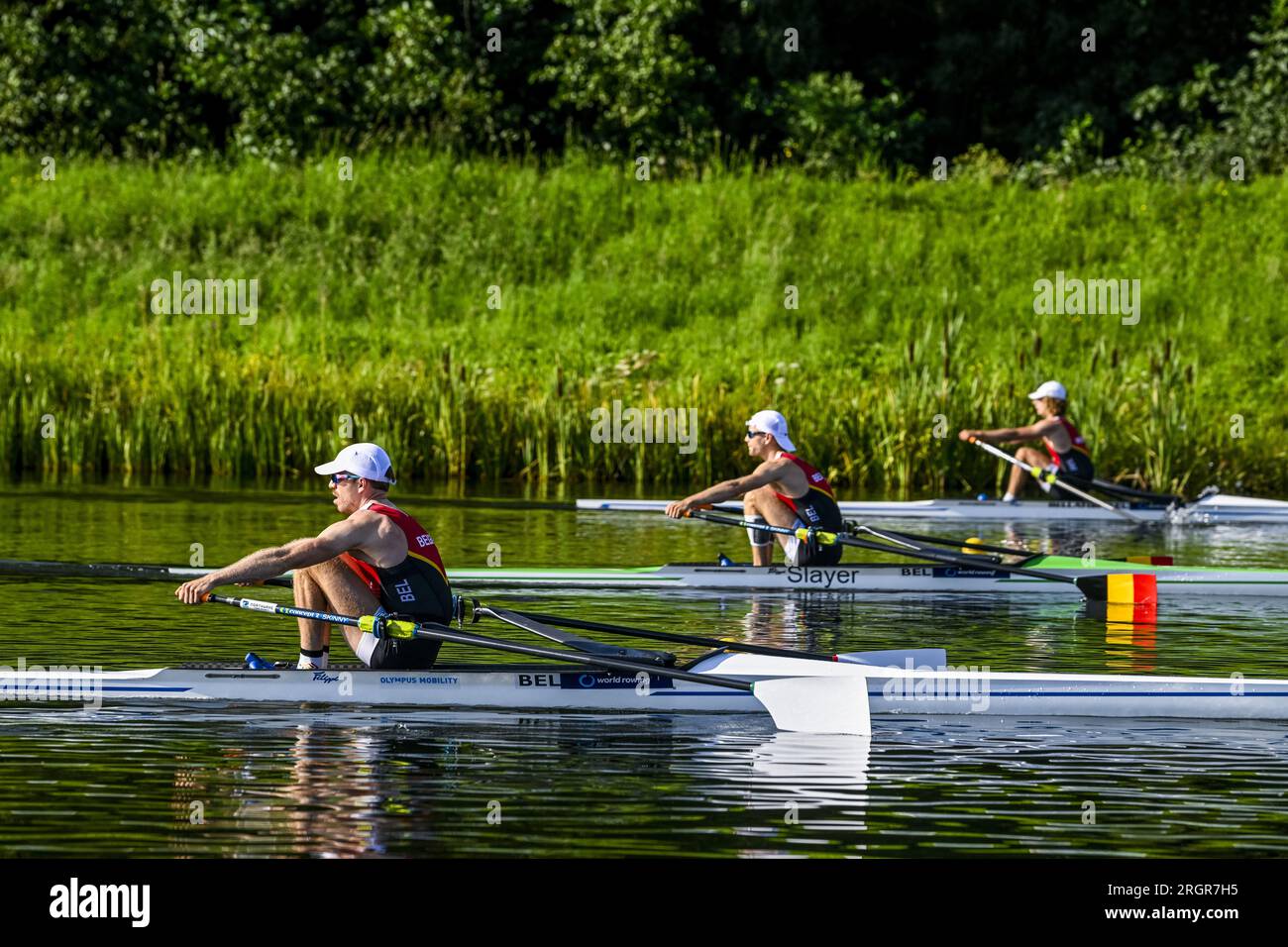 Willebroek, Belgium. 11th Aug, 2023. Belgian Shark rower Tim Brys ...