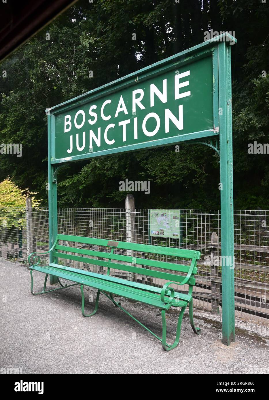 Station sign at Boscarne Junction station on the Bodmin & Wenford ...