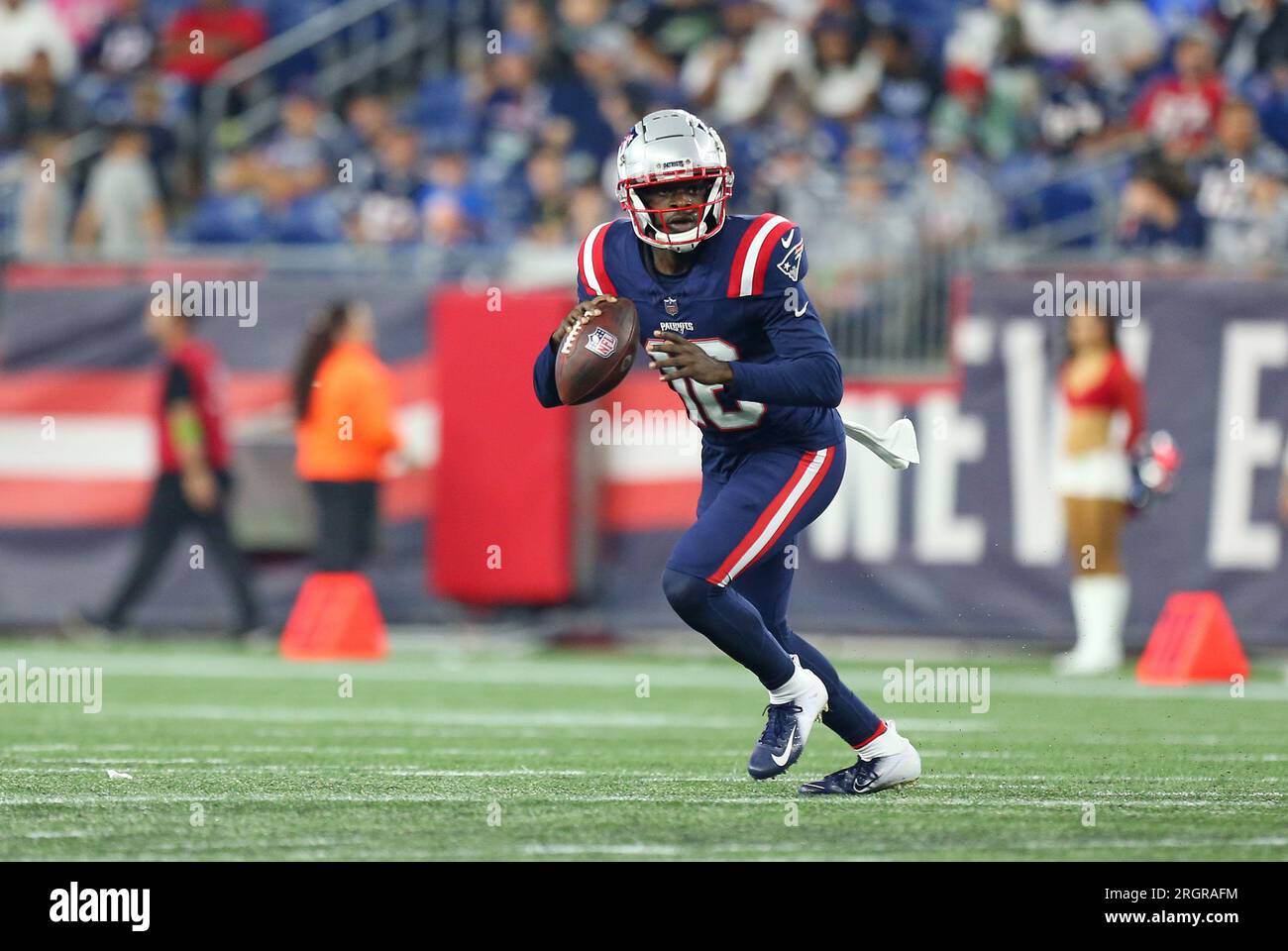 August 10, 2023; Foxborough, MA, USA; New England Patriots quarterback ...