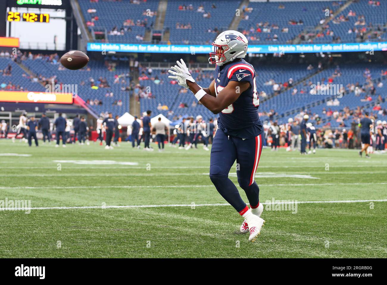 August 10, 2023; Foxborough, MA, USA; New England Patriots tight end ...