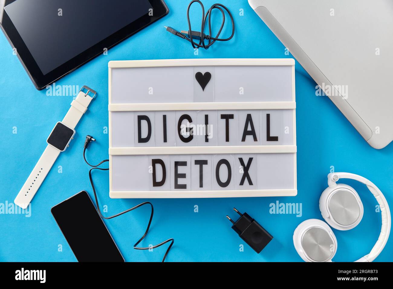 Gadget addiction concept above hi-res stock photography and images - Alamy