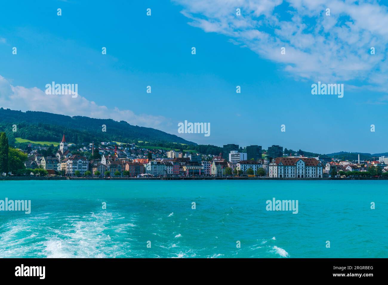 Switzerland, Rorschach city urban houses at bodensee lake constance ...