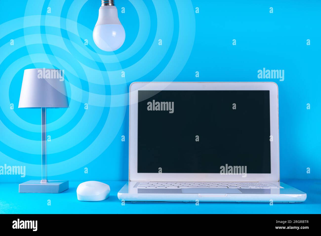 Li-Fi fast internet wireless connection concept, new lightening device ...