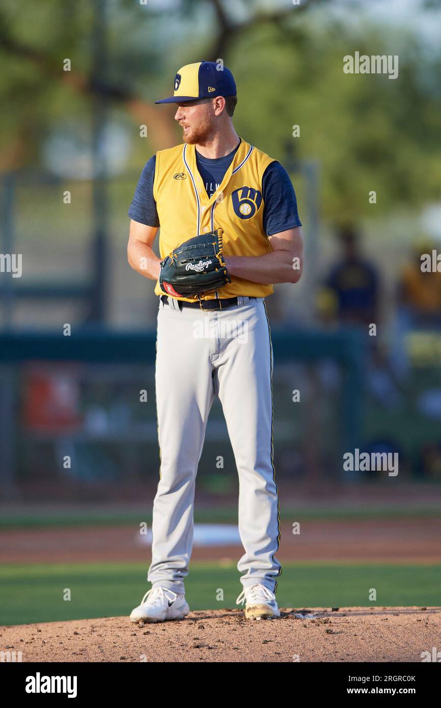 ACL Brewers starting pitcher Eric Lauer (16) delivers a pitch during an ...