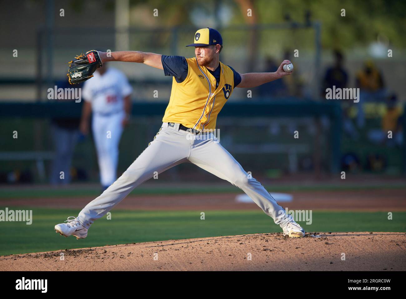 ACL Brewers starting pitcher Eric Lauer (16) delivers a pitch during an ...