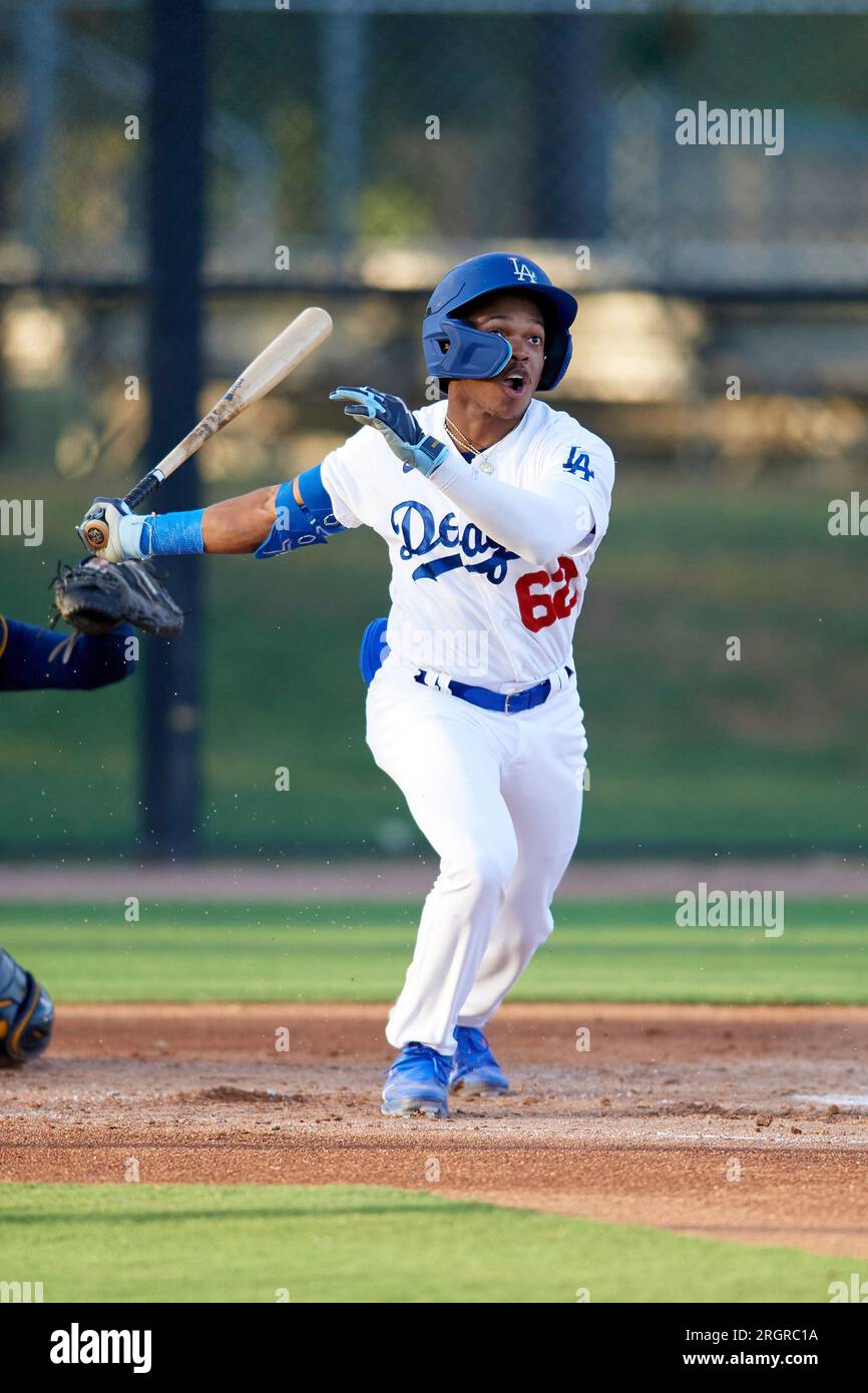 Kendall George (62) of the ACL Dodgers at bat during an Arizona Complex ...