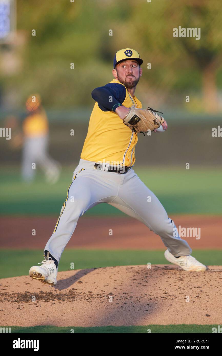 ACL Brewers pitcher Bennett Sousa (12) delivers a pitch during an ...