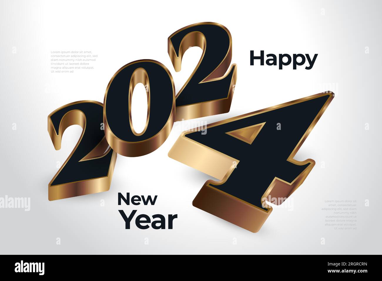 Creative New Year 2024 Banner or Poster Design with Black and Gold 3D ... Creative New Year 2024 Banner or Poster Design with Black and Gold 3D ...