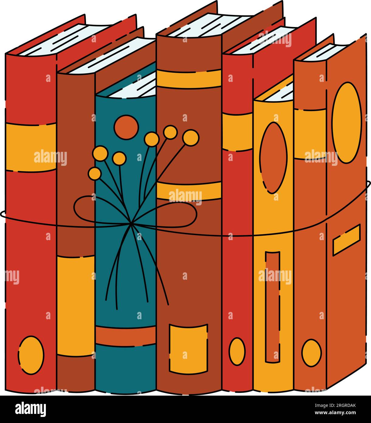 Stack vintage colorful books Stock Vector Images - Alamy