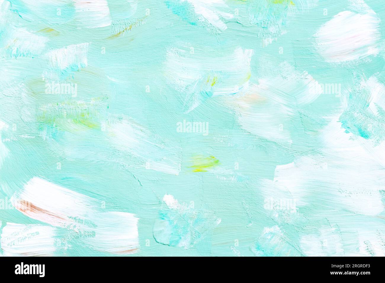 Mint and blue abstract oil painting texture background. Brush strokes ...