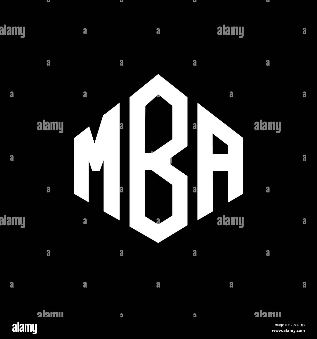 MBA letter logo design with polygon shape. MBA polygon and cube shape ...