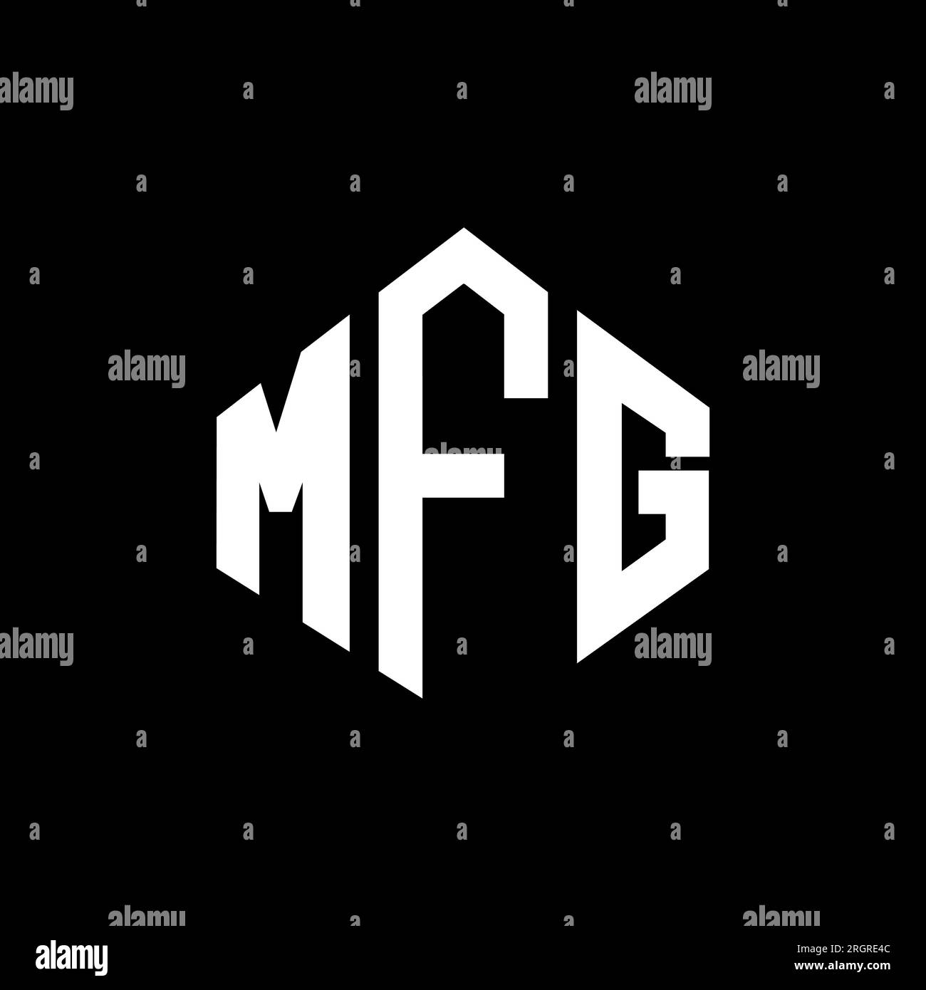 MFG letter logo design with polygon shape. MFG polygon and cube shape ...