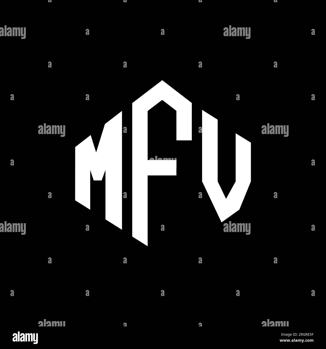 MFV letter logo design with polygon shape. MFV polygon and cube shape ...
