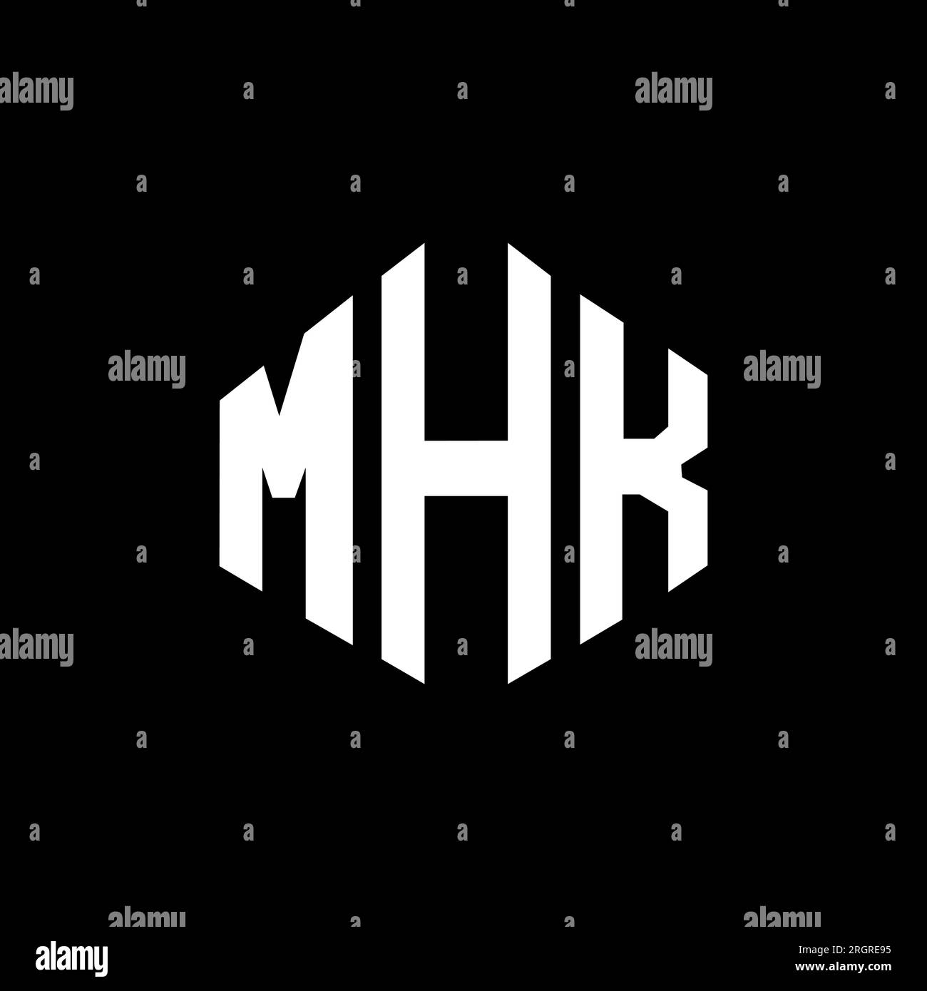 MHK letter logo design with polygon shape. MHK polygon and cube shape ...