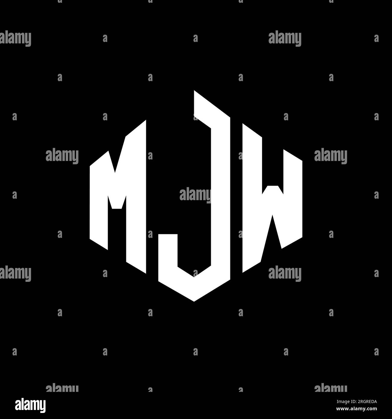 MJW letter logo design with polygon shape. MJW polygon and cube shape ...